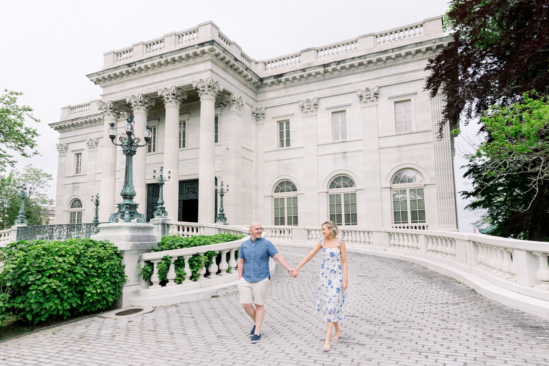 Elegant Newport Mansion Engagement Session